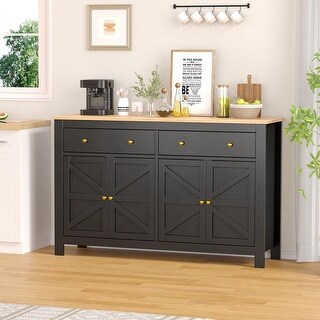 Sideboard Buffet Cabinet With Storage, 55" Large Kitchen Storage Cabinet - Bed Bath & Beyond ...
